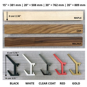 Sliding Hooks Bathroom Rack, Modern Coat Rack, Rustic Wooden Hat Rack ...