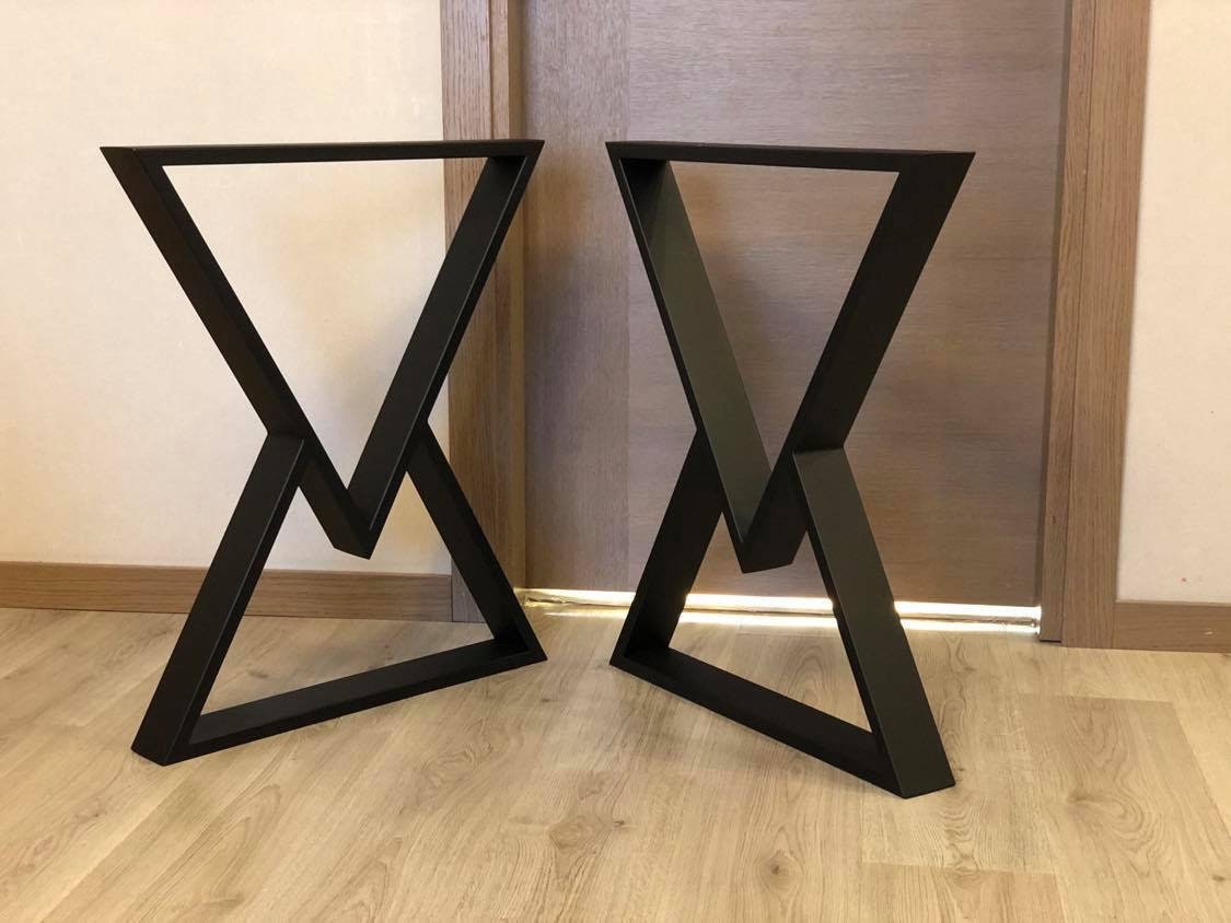 SET of 2 DIAMOND SHAPE Table Legs Industrial Style Table | Etsy UK