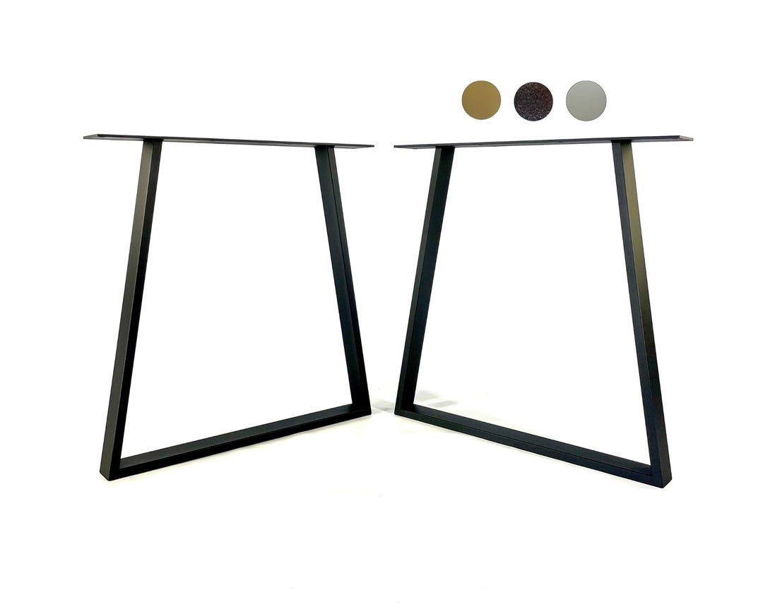 Modern Trapezoid Table Legs, Rectangle Steel Dining Base, Powder-coated ...