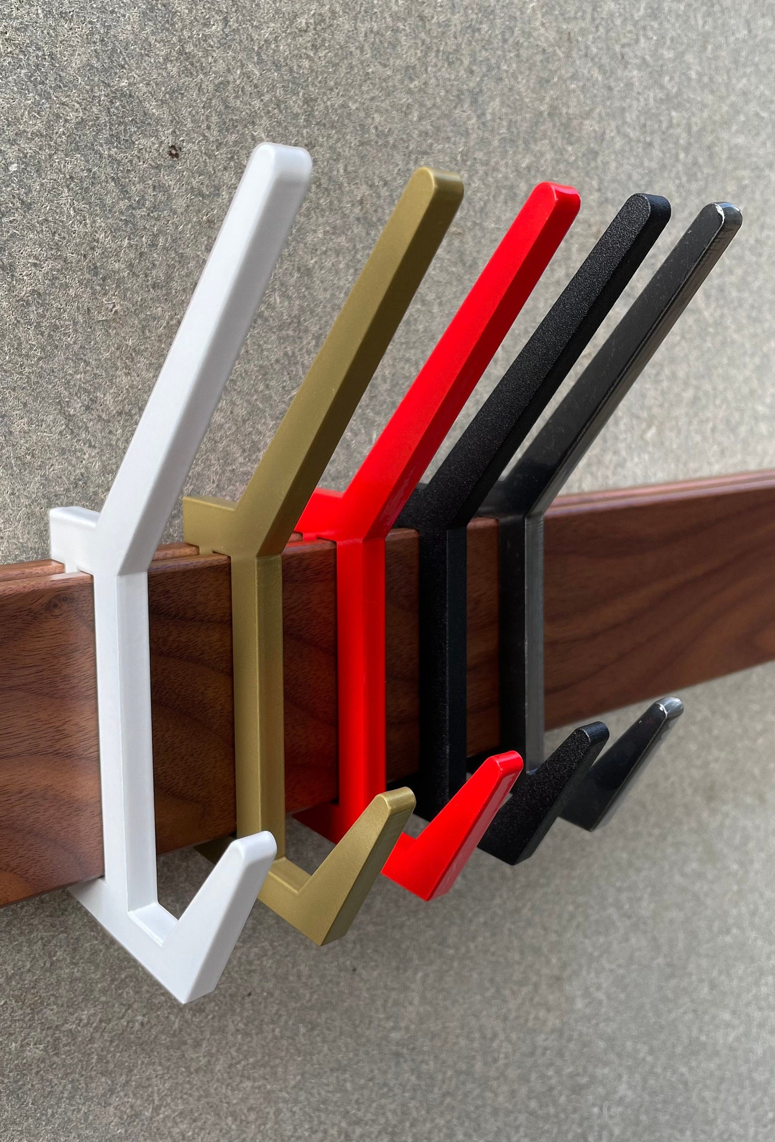 Sliding Hooks Entryway Black Metal Industrial Wall Mount, Hanging ...
