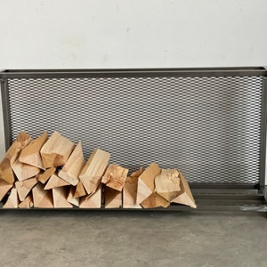 ELEGANT FLAT FIREWOOD Rack With Steel Mesh/ Horizontal Firewood Rack ...
