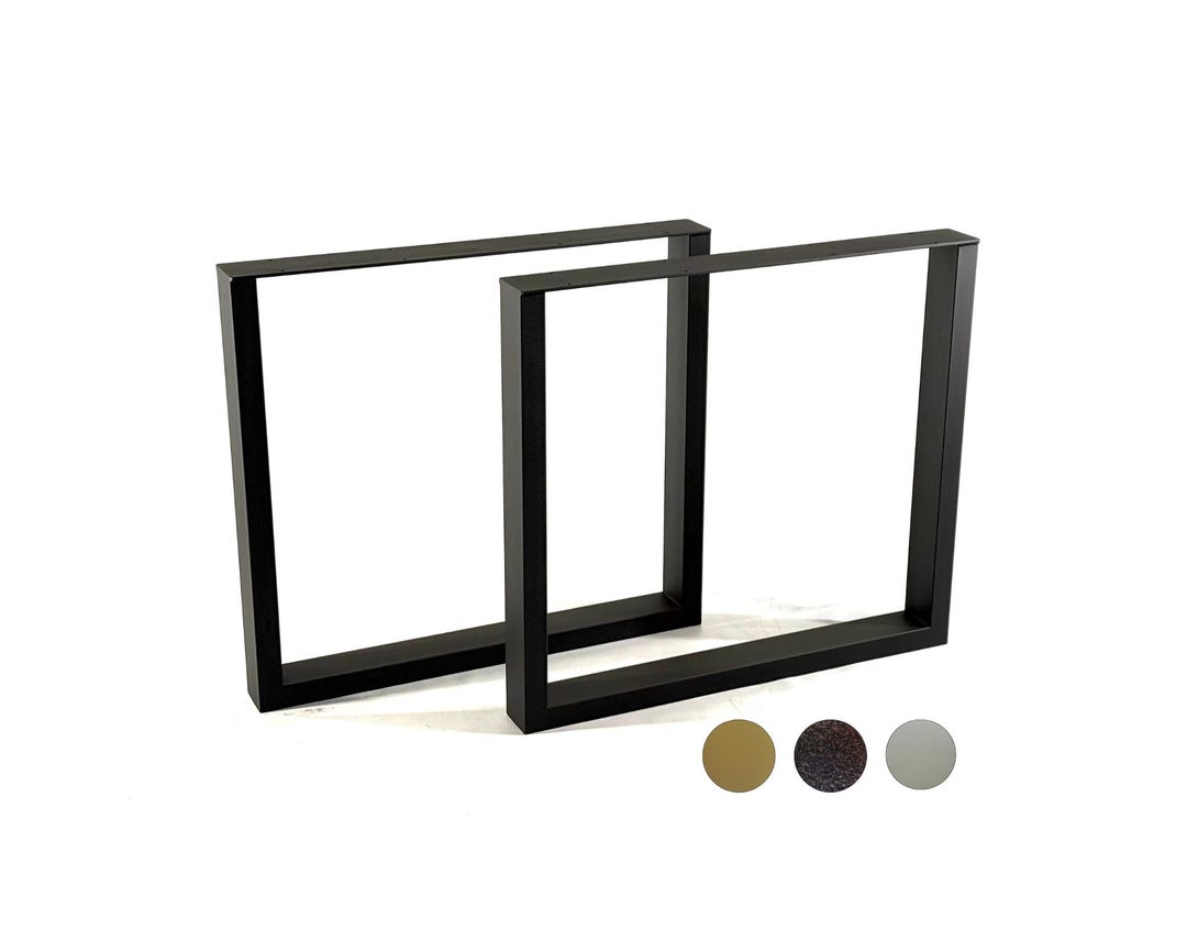 Square Metal Table Legs - Powder Coated Iron Table Base - Heavy Duty ...