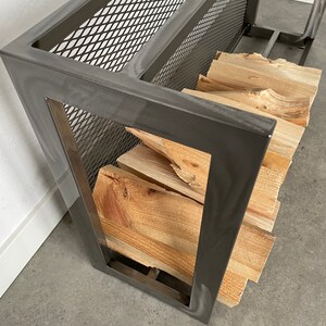 ELEGANT FLAT FIREWOOD Rack With Steel Mesh/ Horizontal Firewood Rack ...