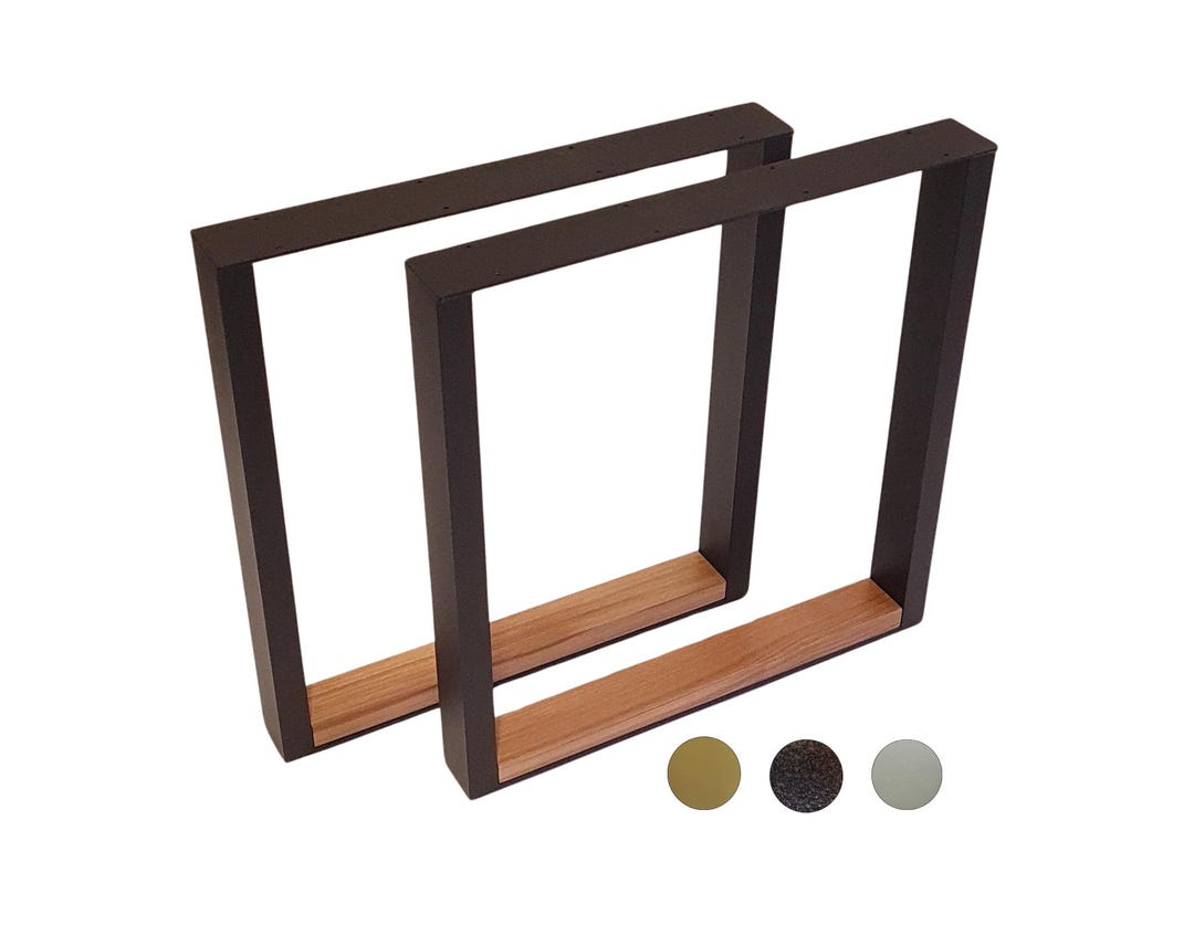 Square Metal Table Legs - Farmhouse Industrial Table Base - Powder ...