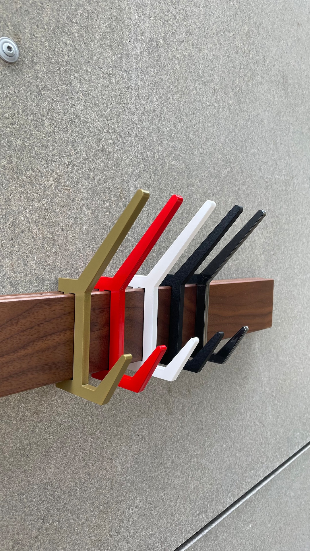 Black Metal Sliding Hooks Industrial Wall Mount Entryway, Hanging ...