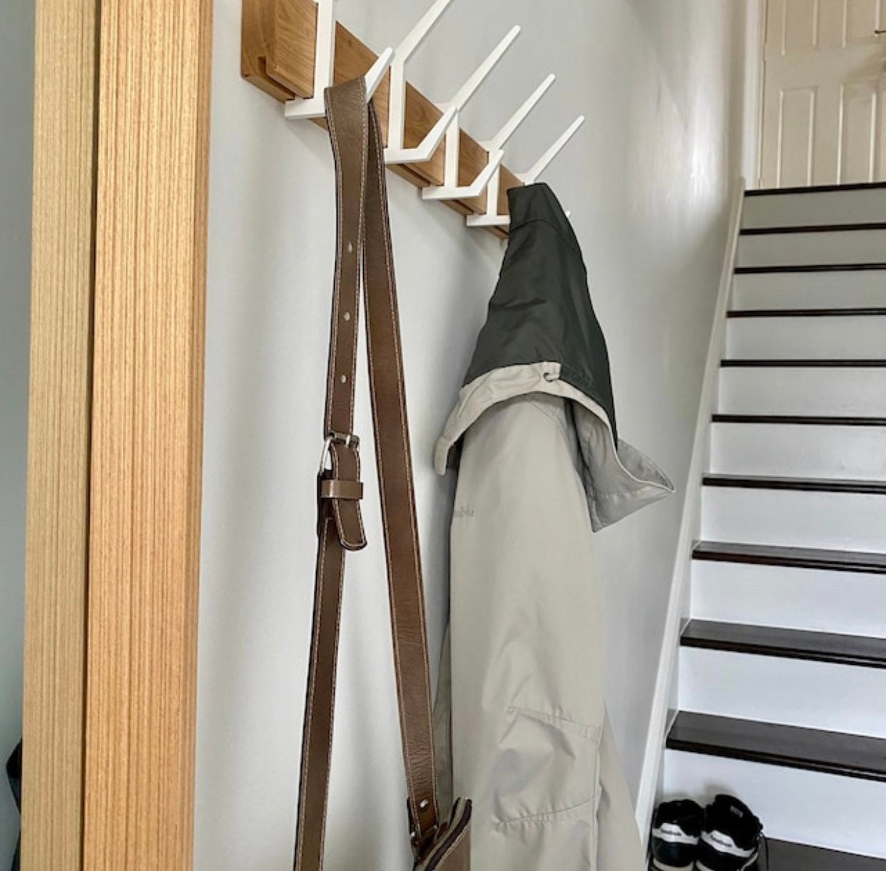 SCANDINAVIAN Wooden Coat & Hat Rackwooden Rack With Removable | Etsy