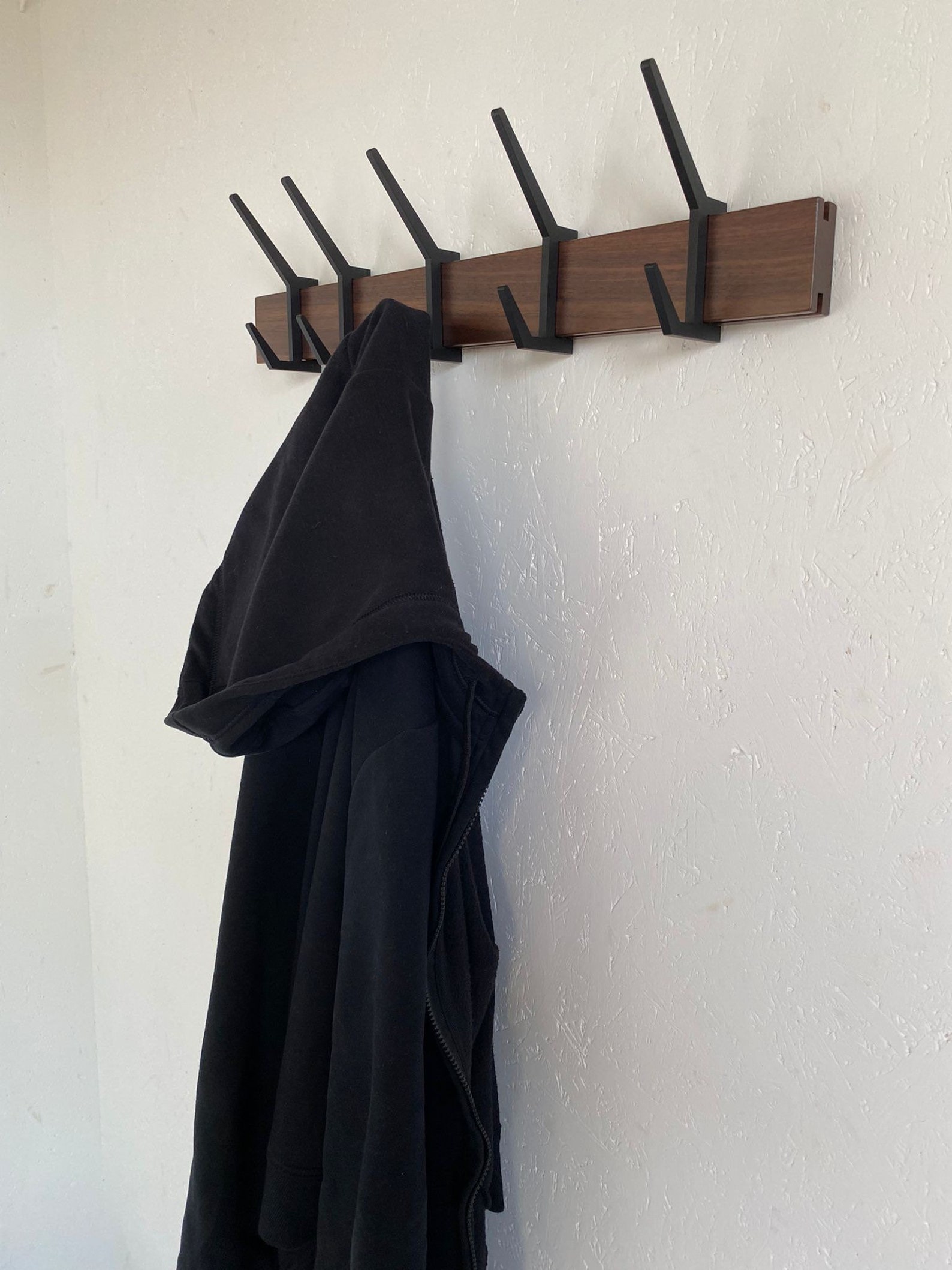 Wooden COAT & HAT Rack, Wooden Rack With Removable Hooks, Stylish ...