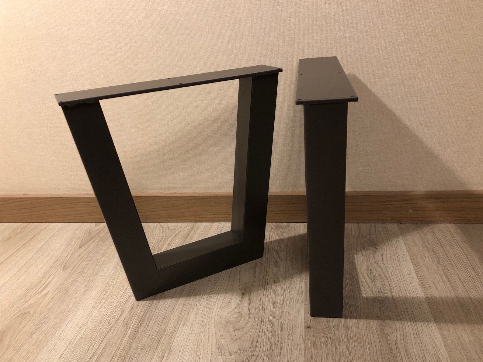 SET of 2 Trapezoid BENCH/ COFFEE Table Legs Industrial Style - Etsy