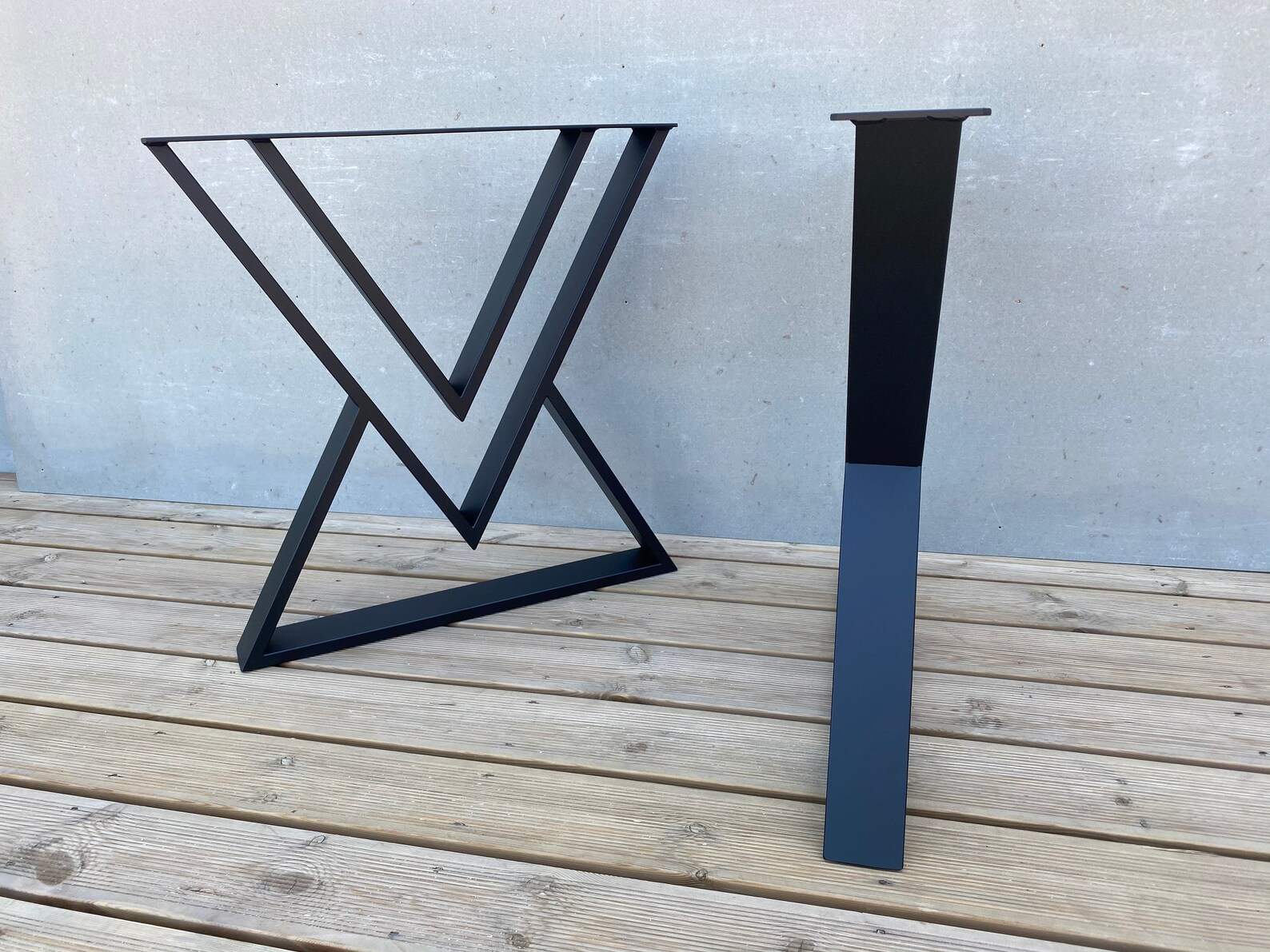 SET of 2 DIAMOND SHAPE Table Legs Industrial Style Table - Etsy