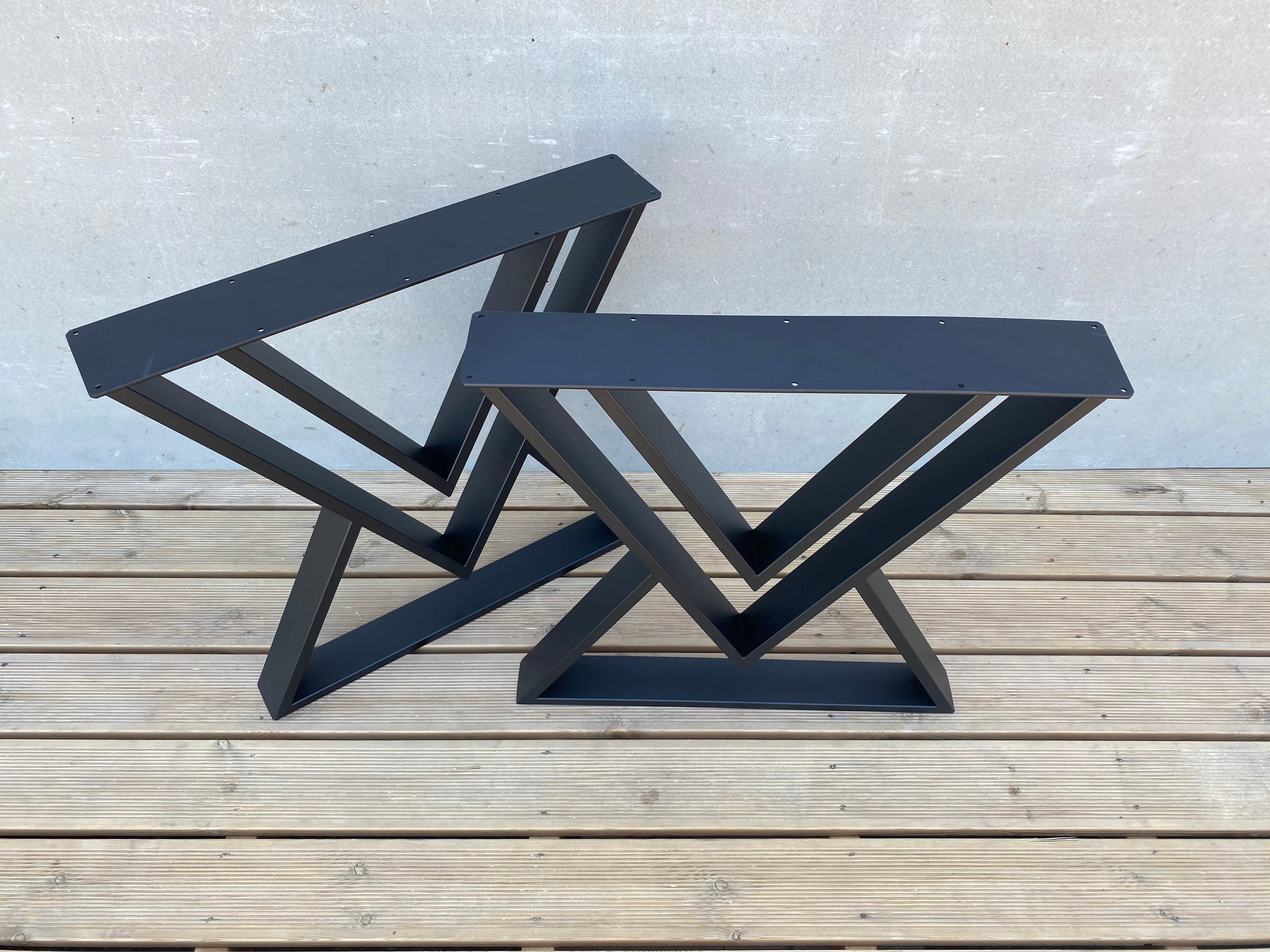 SET of 2 DIAMOND SHAPE Table Legs Industrial Style Table - Etsy