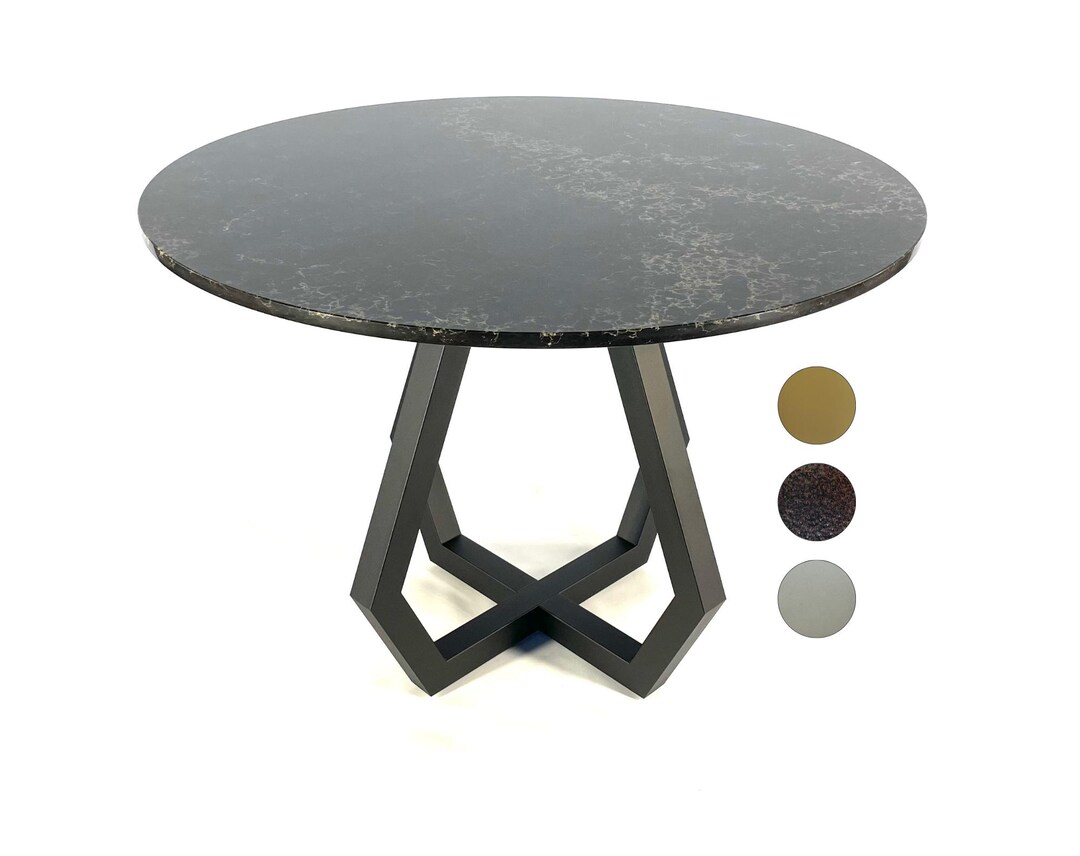 Round Table Base for Glass Top Dining Table, Farmhouse Steel Table Base ...