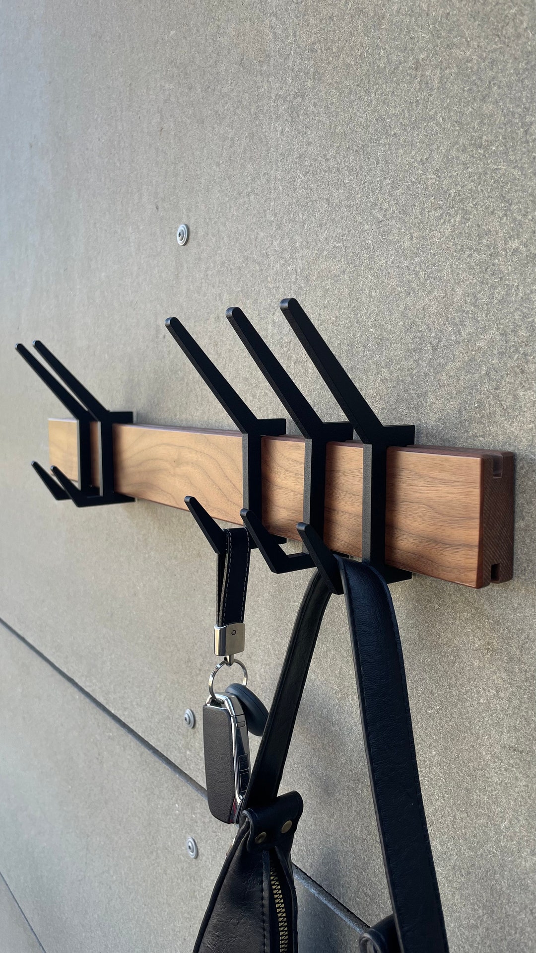 Hat Rack for Wall, Hall Coat Hooks, Metal Heavy Duty Steel Sliding ...
