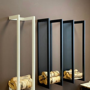 Wall Mounted Firewood Rack With Wall Protection Steel Mesh - Etsy