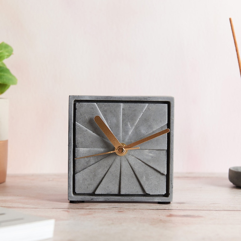 Geometric Concrete Clock - Etsy UK