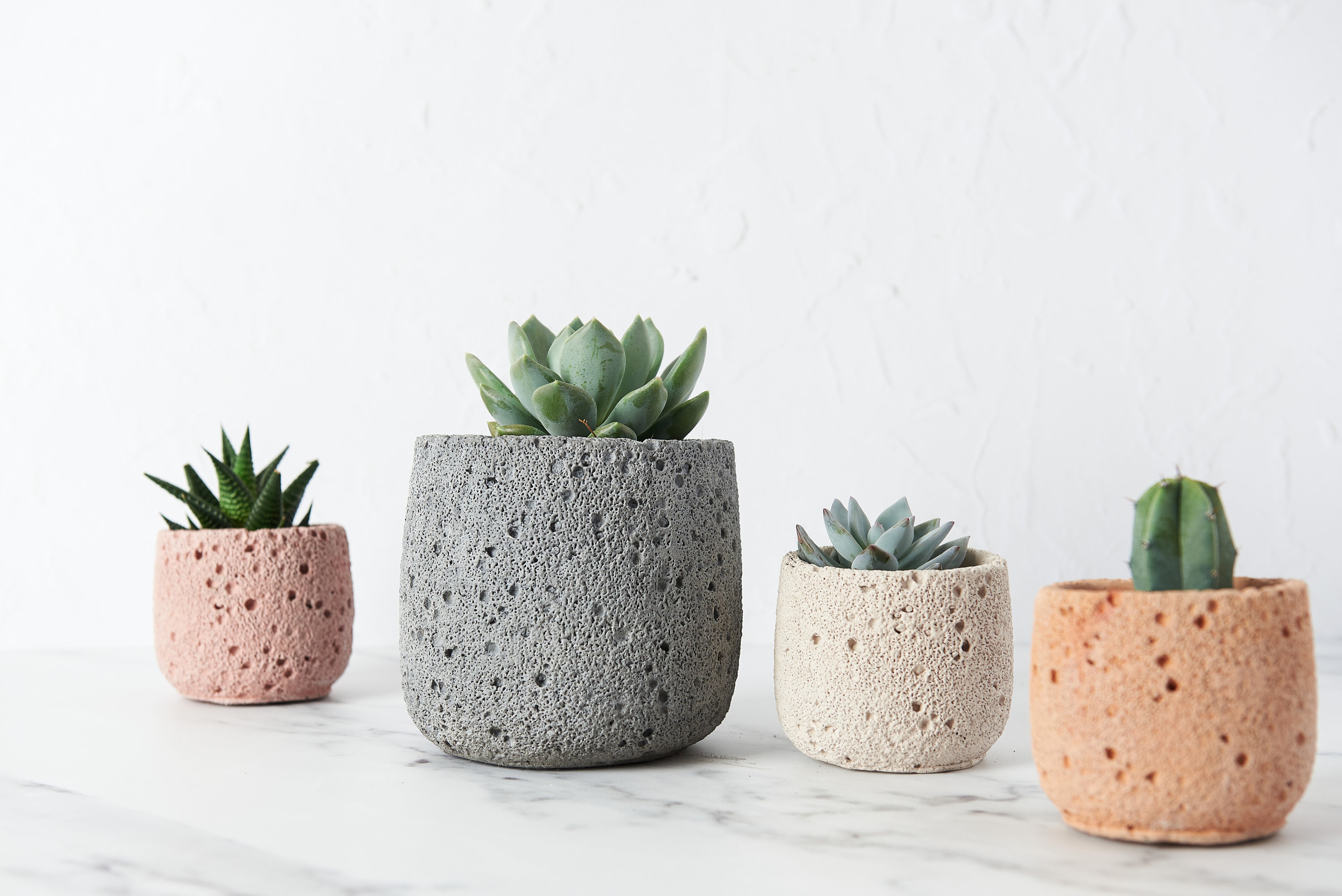 Volcanic Textured Concrete Plant Pots Two Sizes and Multiple - Etsy UK