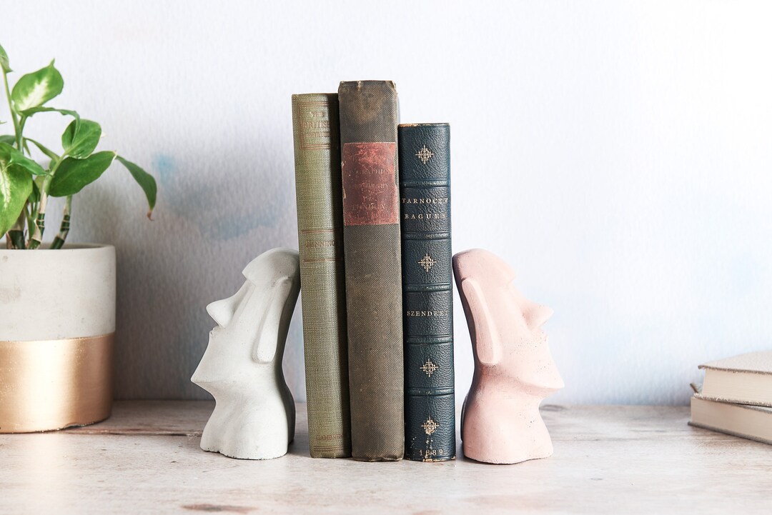 Concrete Moai Statue Easter Island Statue Book Ends, Order Individually ...