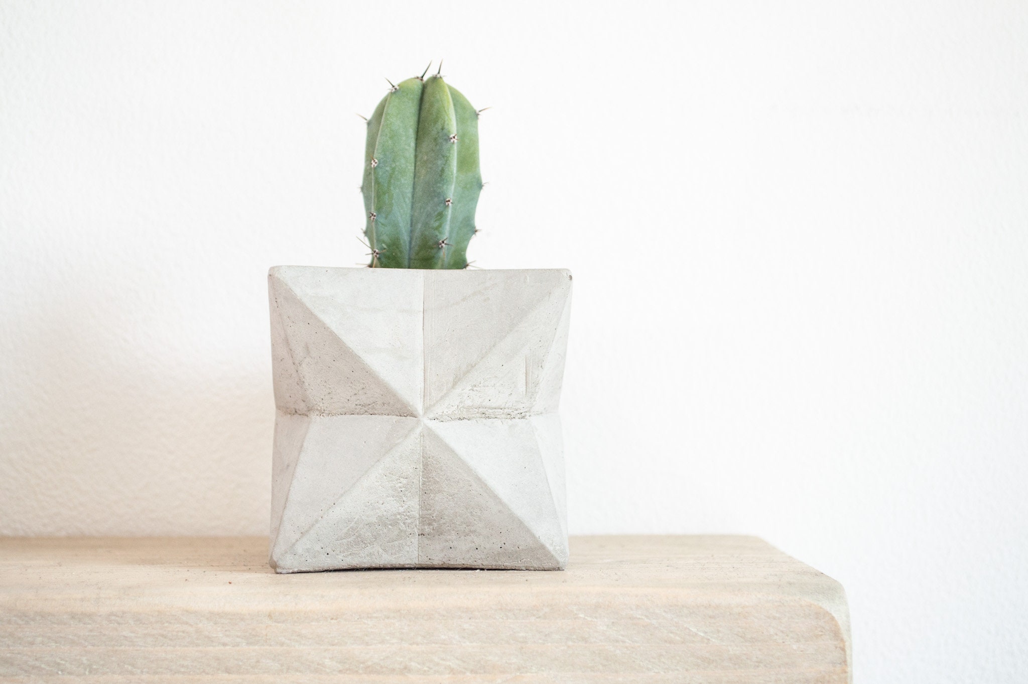 Geometric Concrete Planter: Handmade Modern Home Decor - Etsy