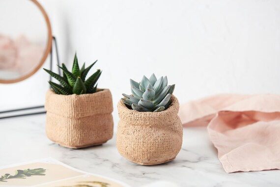 Paper Bag Plant Pot Cast in Concrete Perfect for Indoor or - Etsy