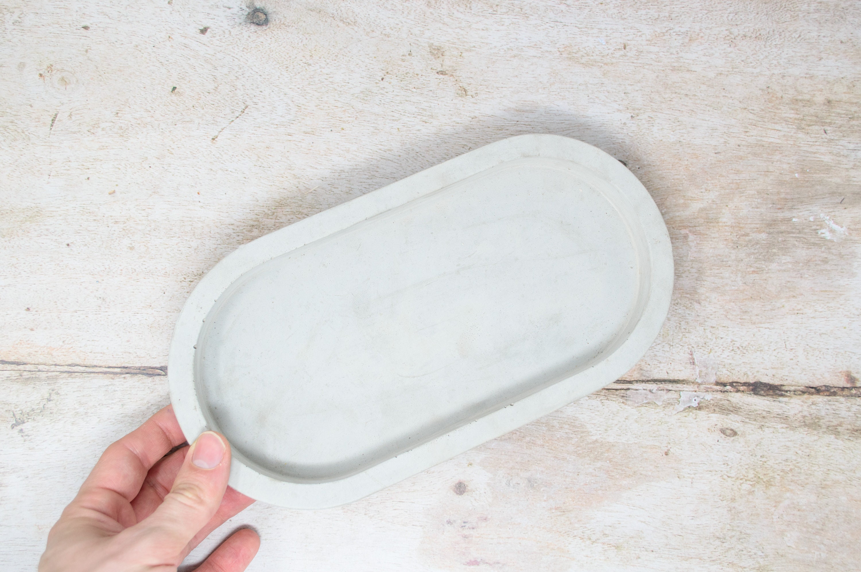 Oval Concrete Tray Handmade Tray Perfect Storage for - Etsy