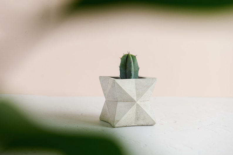 Geometric Concrete Planter: Handmade Modern Home Decor - Etsy
