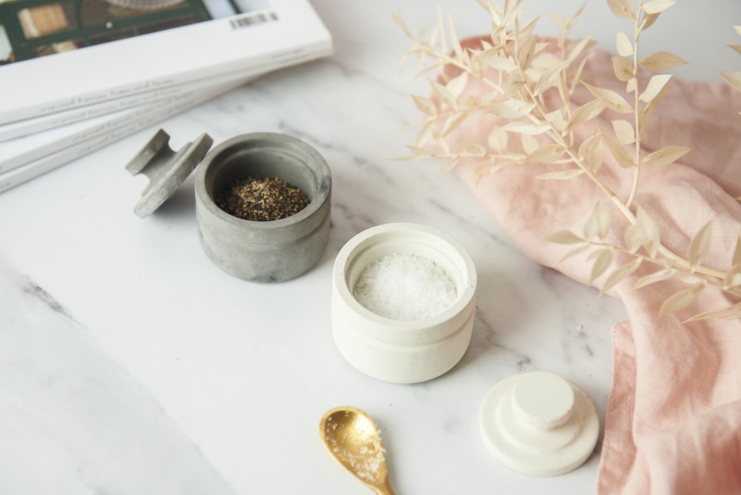 Concrete Salt and Pepper Pinch Pots, Set of Two Small Pinch Pots ...