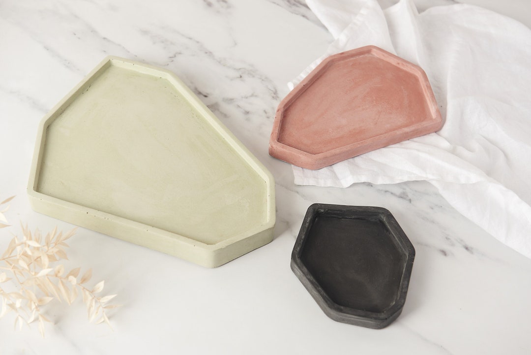 Abstract Shaped Concrete Trays, Concrete Geometric Tray for Keys - Etsy