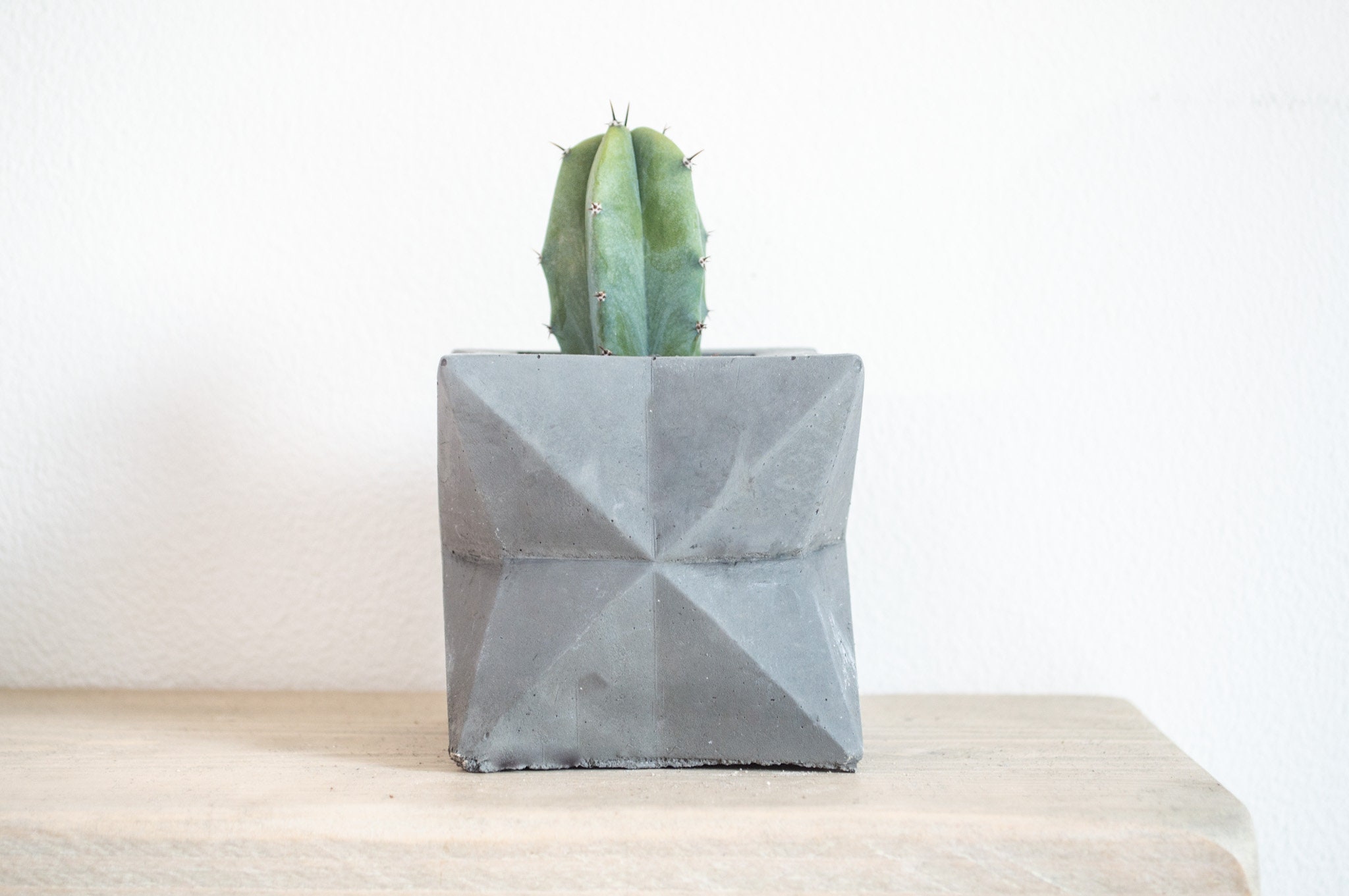 Geometric Concrete Planter: Handmade Modern Home Decor - Etsy