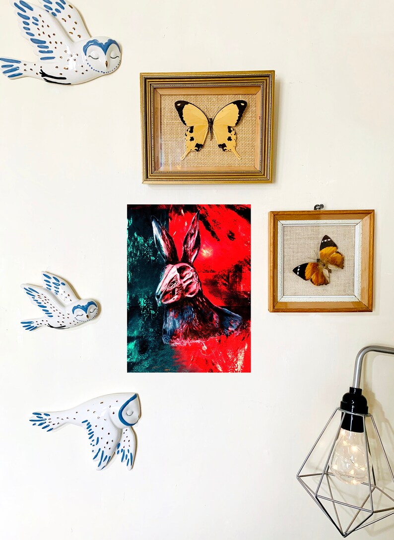 Skeletal Hare A5 Horror Illustration Gothic Art Print - Etsy