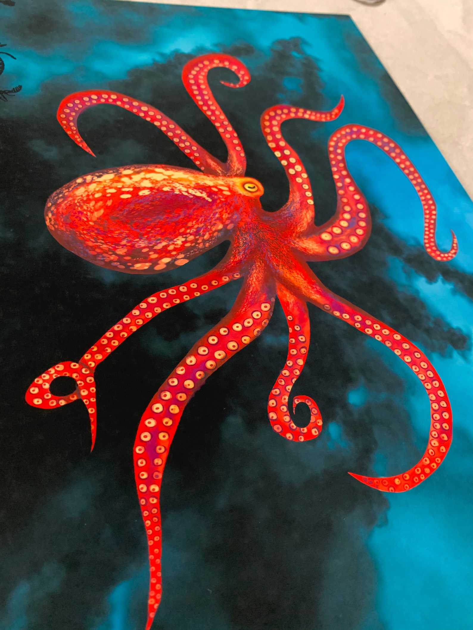 Octopus Under the Sea Illustration Art Print Horror - Etsy