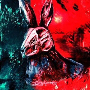 Skeletal Hare - A5 Horror Illustration Gothic Art Print - Animal ...