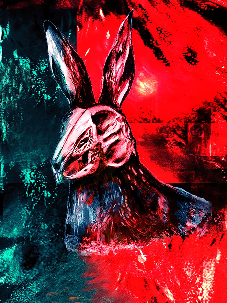 Skeletal Hare A5 Horror Illustration Gothic Art Print - Etsy