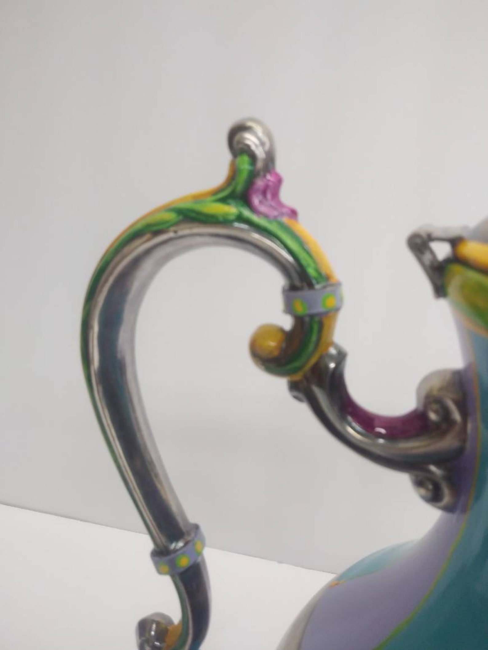 Whimsical Painted Silver Plate Coffee Pot - Etsy