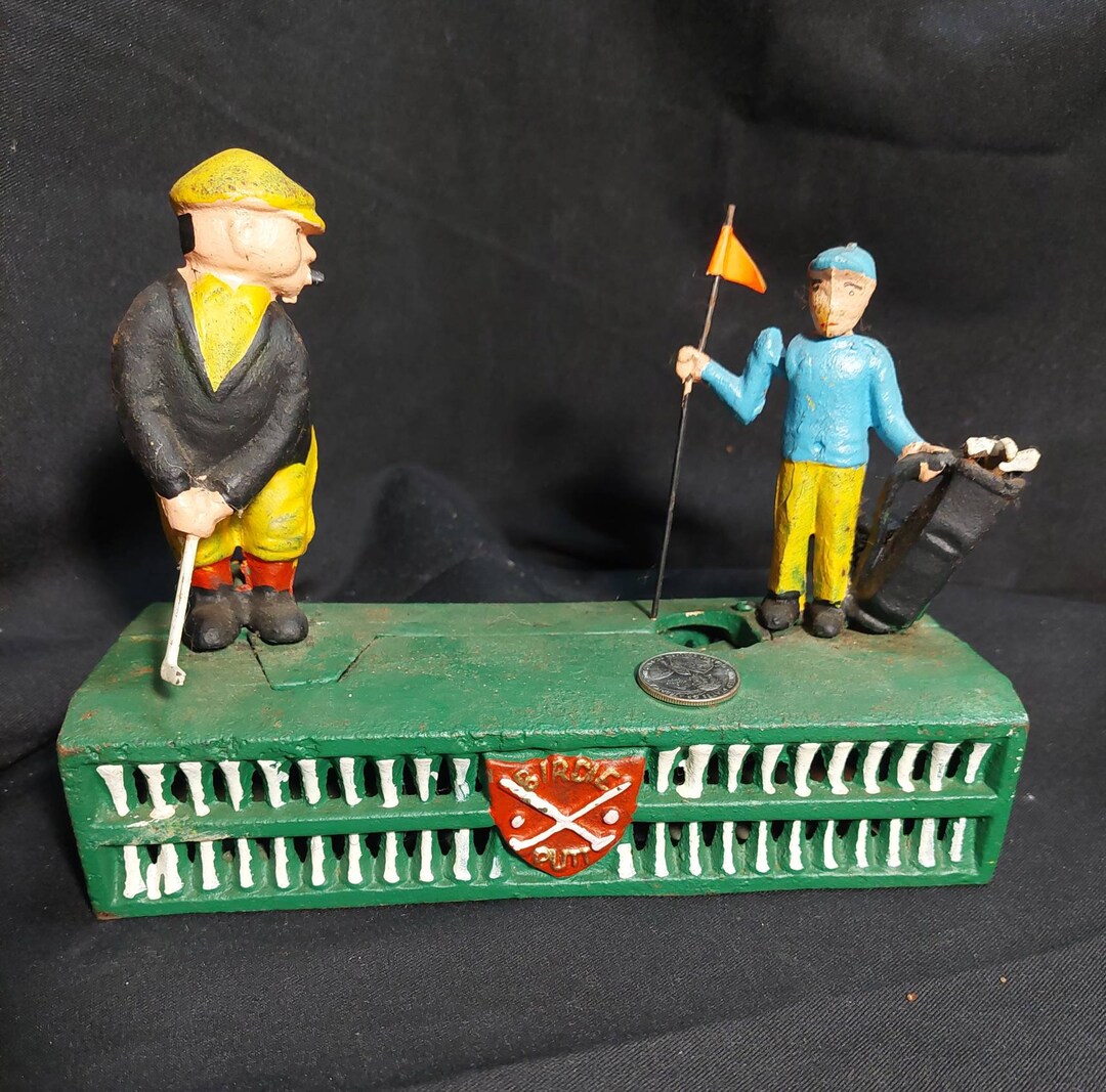 Vintage Cast Iron Birdie Putt Mechanical Coin Bank - Etsy