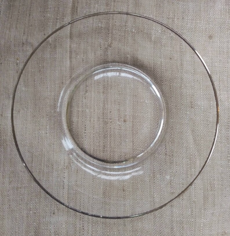Set of 6 Silver Trimmed Glass Lunch Plates - Etsy