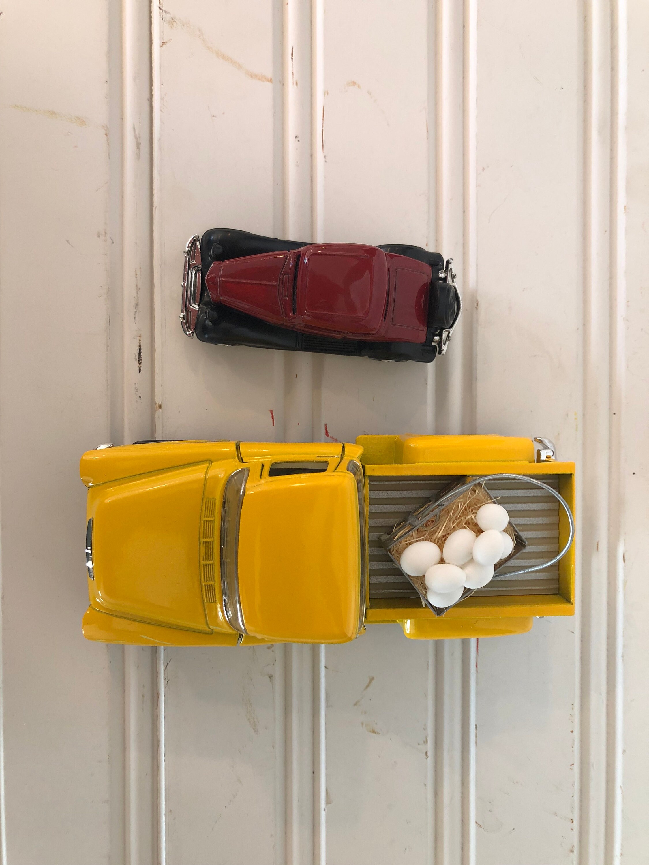 Vintage Yellow 1955 Chevy Pickup Truck With Egg Basket: Farmhouse ...