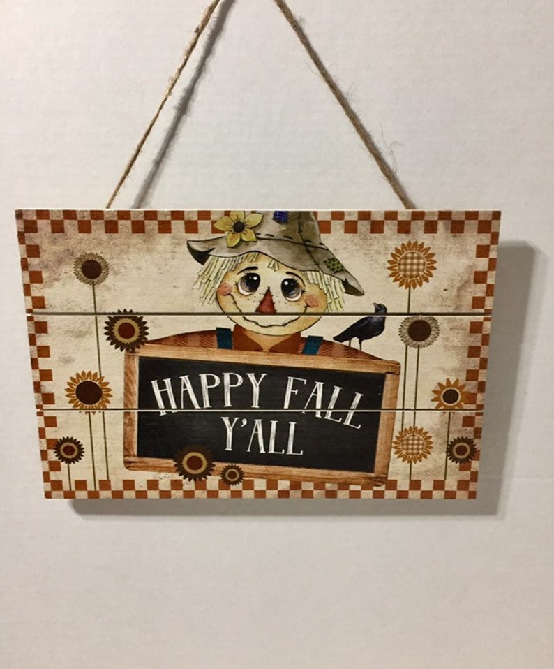 Sign Fall Sign Scarecrow Sign Autumn Sign Happy Fall - Etsy
