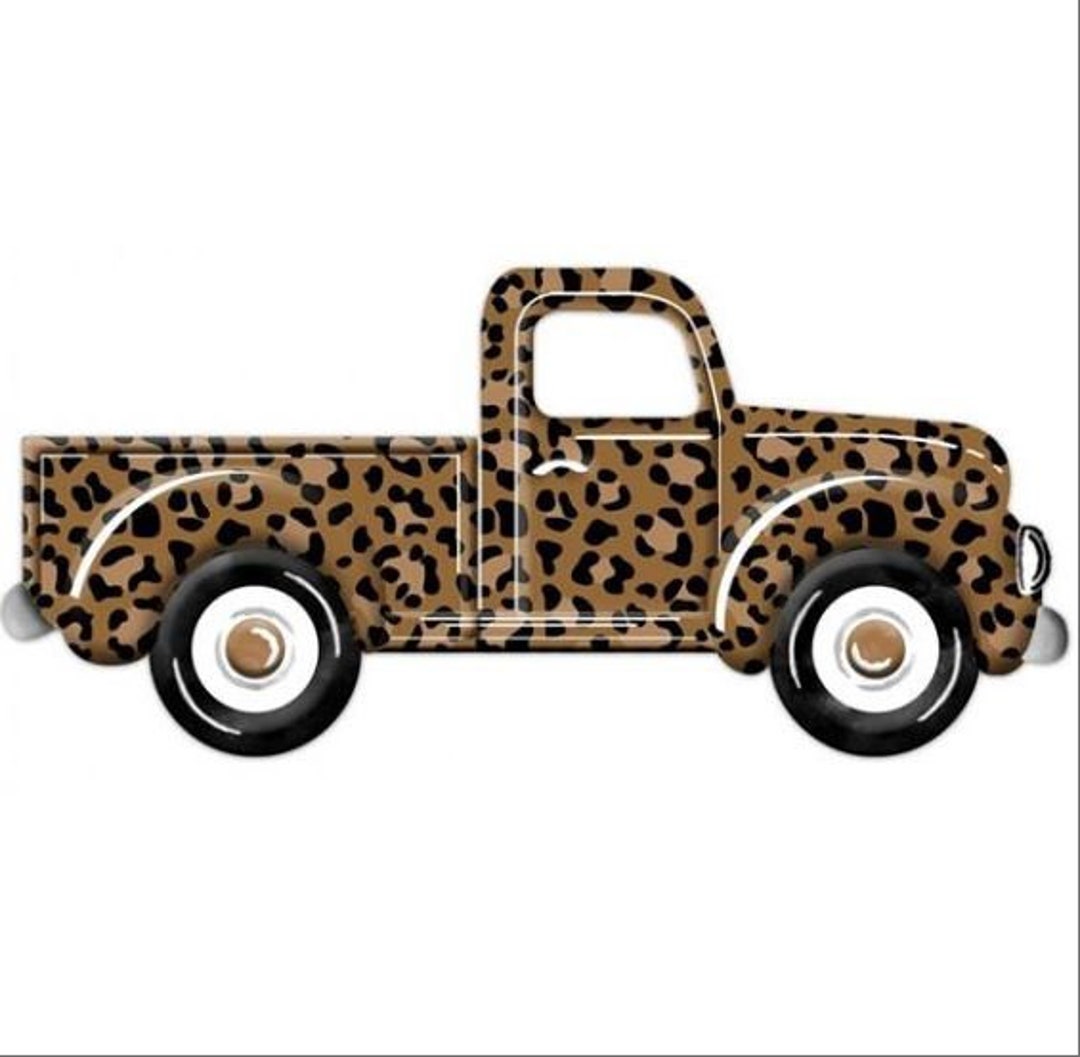 Metal Leopard Print Truck Sign, Metal Truck Sign, Leopard Print Truck ...