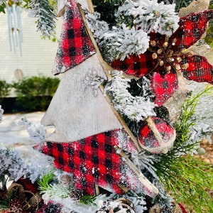 Buffalo Check Winter Wreath, Black and Red Check Rustic Christmas ...