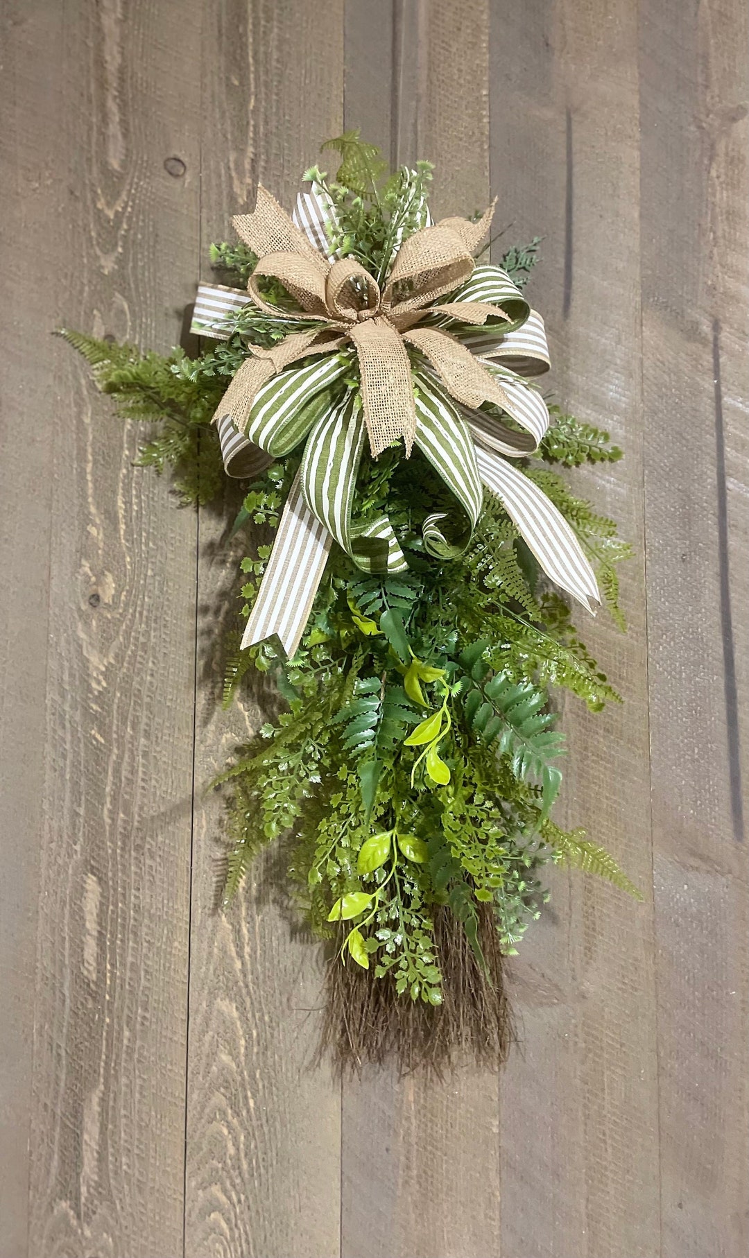 Fern Swag Wreath, Spring Wreath, Mother's Day, Summer Fern Swag ...