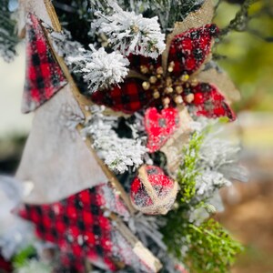 Buffalo Check Winter Wreath, Black and Red Check Rustic Christmas ...