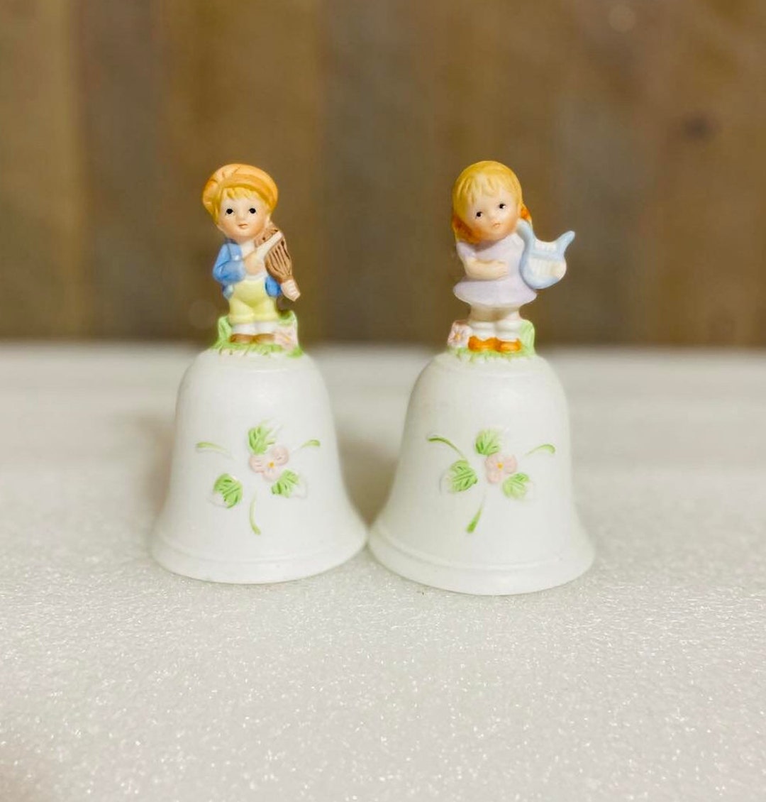 Vintage Homco Boy & Girl Bells, Set of 2 , Vintage 1980s Home Interiors ...