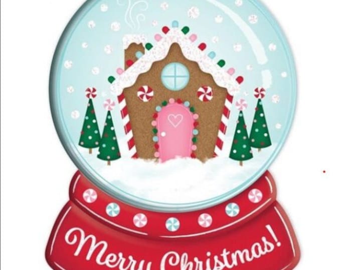 Gingerbread House Snow Globe With Glitter, Metal Sign, Christmas Sign ...