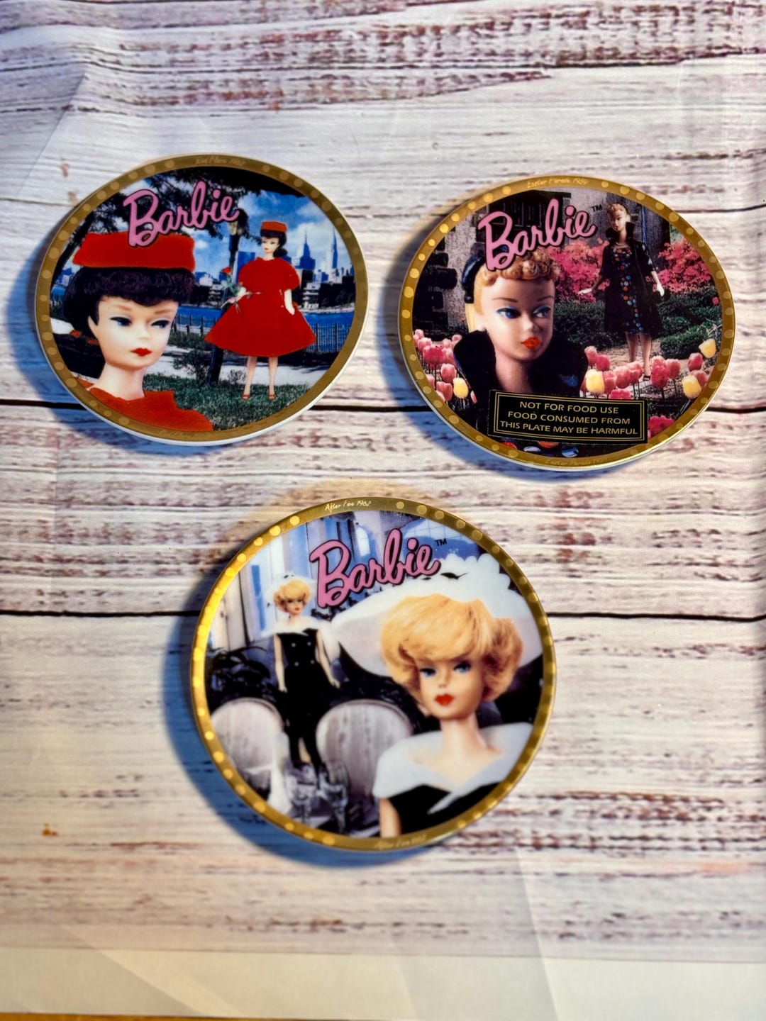 Vintage Barbie Mini Collector Plates: Enesco Red Flare & Roman Holiday ...