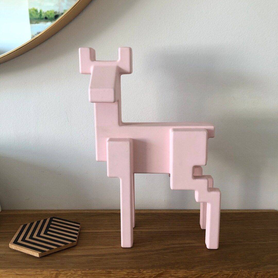 Monika Mulder 8-bit Inspired Deer Figurine Sculpture - Etsy