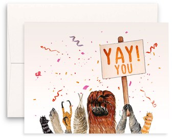 Raccoon Congratulations Card - Etsy
