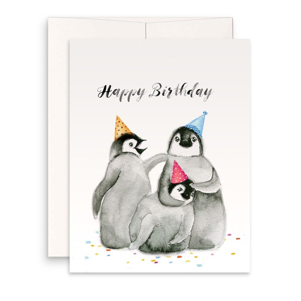 Penguin Birthday Card - Etsy