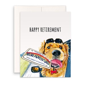 Golden Retriever Retirement Cards for Men - Road Trip Adventure Begins ...