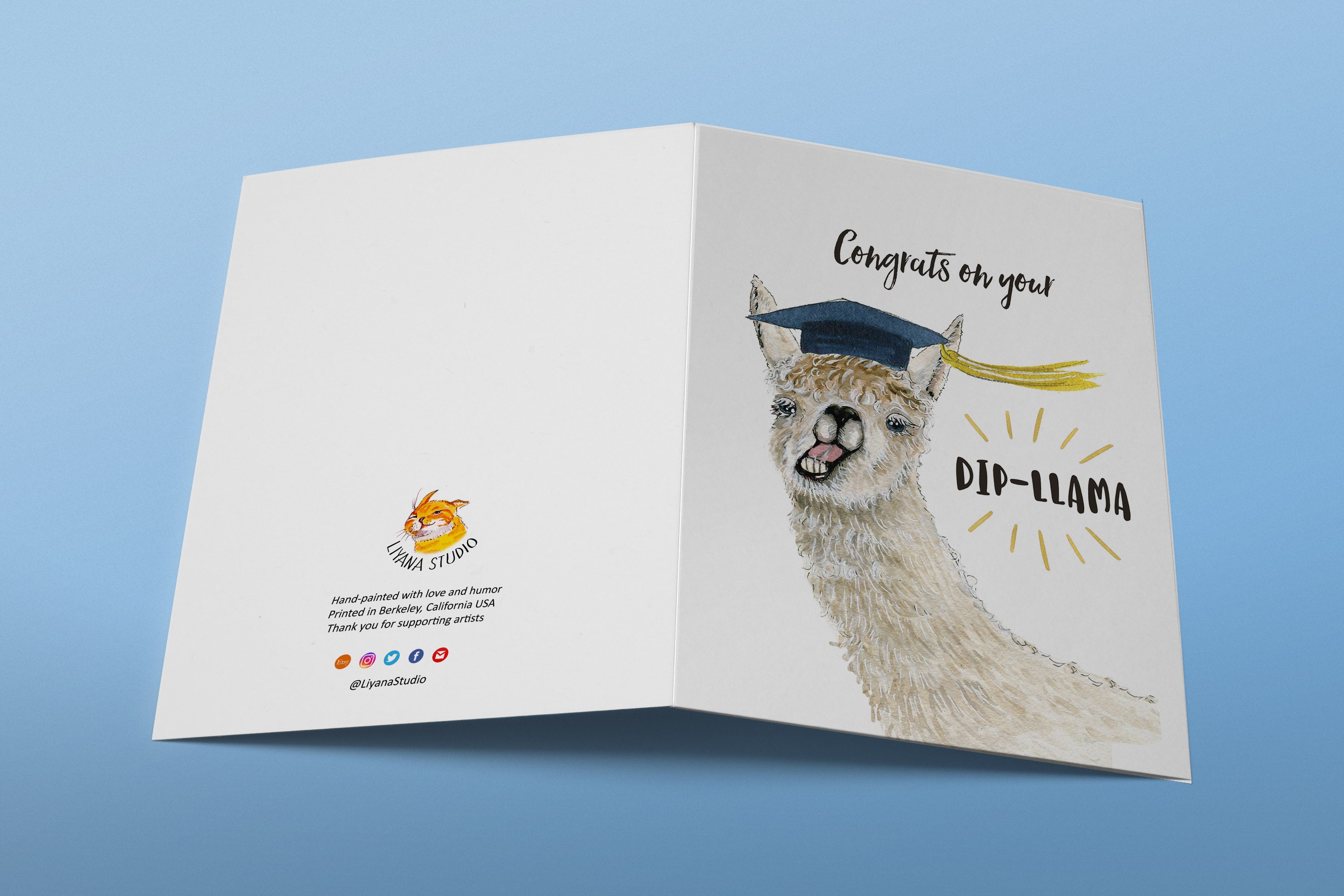 Diploma Llama High School Graduation Cards Funny - College Graduation ...