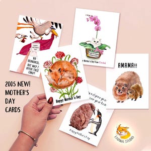 Lion Funny Mothers Day Card From Daughter - Lions Mom and Baby Birthday ...