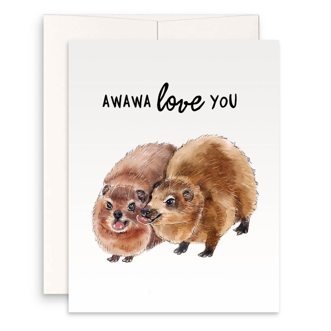 Rock Hyrax Love Card for Husband - Awawa Funny Valentines Day Card for ...